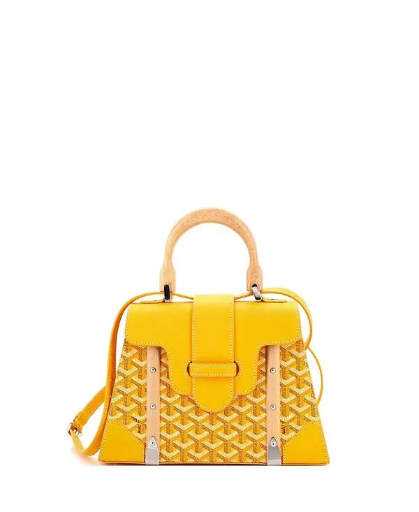 Goyard Pm Saigon Top Handle Bag Coated Canvas With Leather
