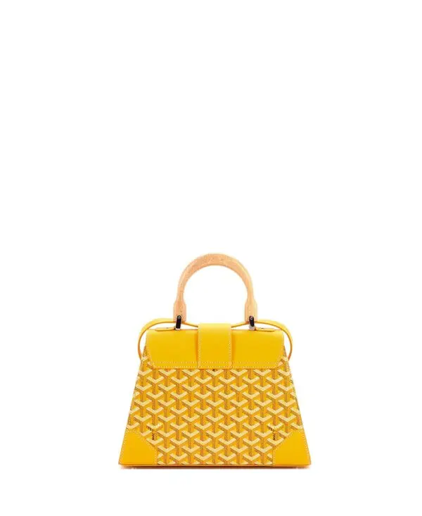 Goyard Pm Saigon Top Handle Bag Coated Canvas With Leather