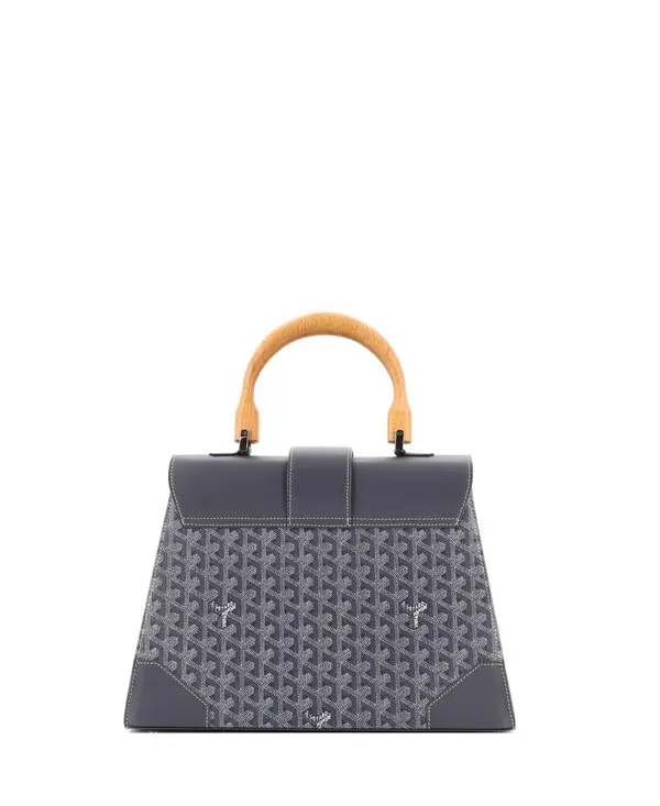 Goyard Saigon Mm Top Handle Bag Coated Canvas With Leather - Gray