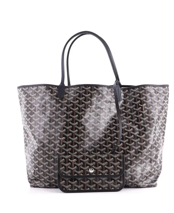 Goyard Gm Saint Louis Tote Coated Canvas - Black