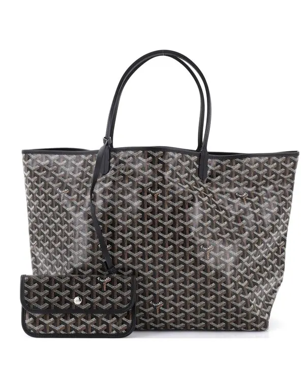 Goyard Gm Saint Louis Tote Coated Canvas - Black