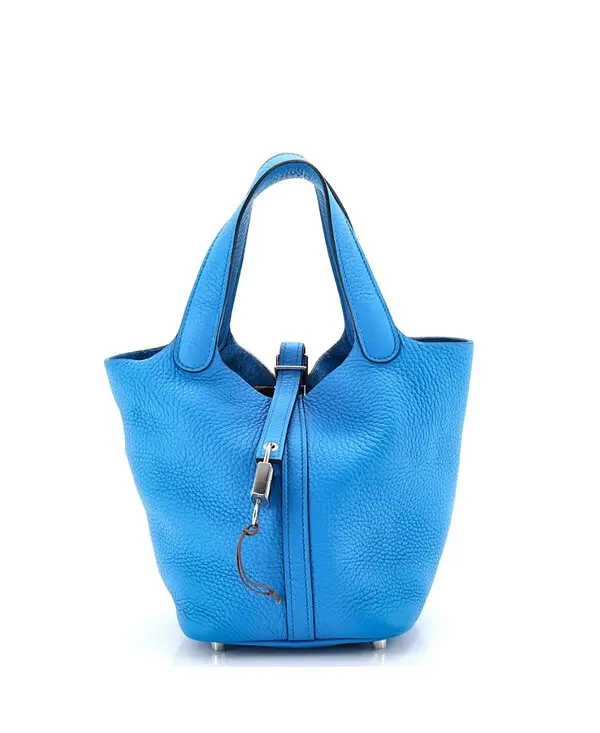 Hermès Pm Picotin Lock Bag Clemence - Blue