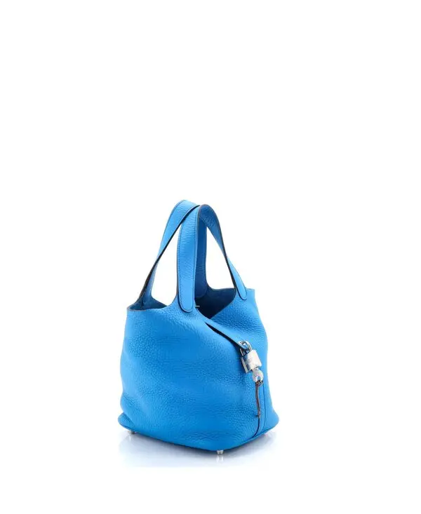 Hermès Pm Picotin Lock Bag Clemence - Blue