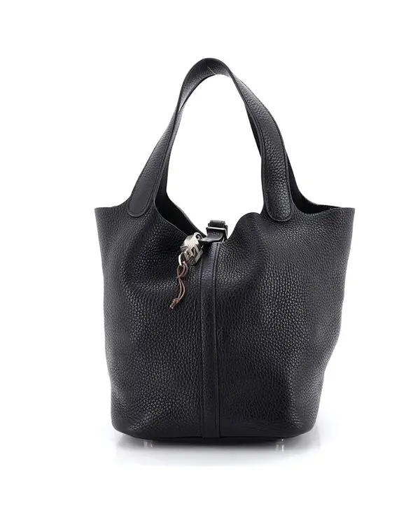 Hermès Mm Picotin Lock Bag Clemence - Black