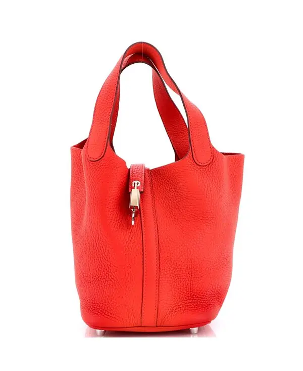 Hermès Pm Picotin Lock Bag Clemence - Red
