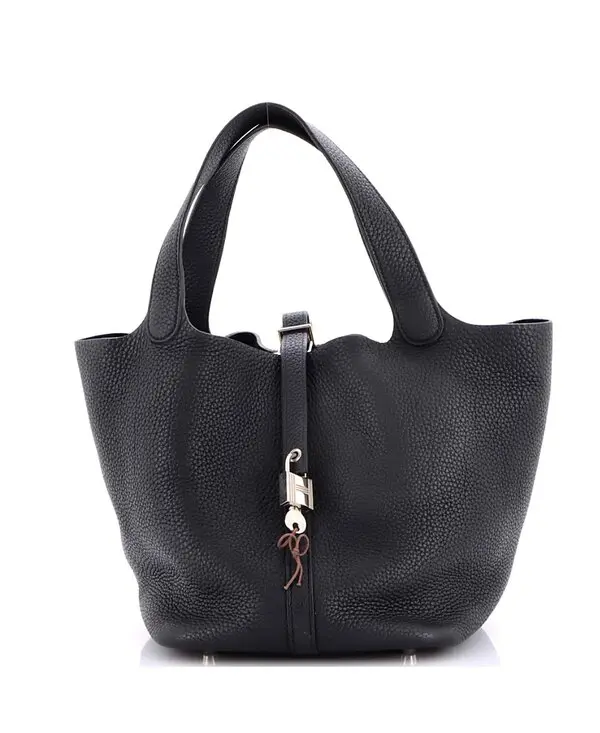 Hermès Mm Picotin Lock Bag Clemence - Black