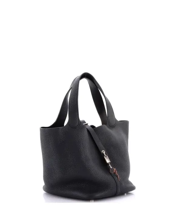 Hermès Mm Picotin Lock Bag Clemence - Black