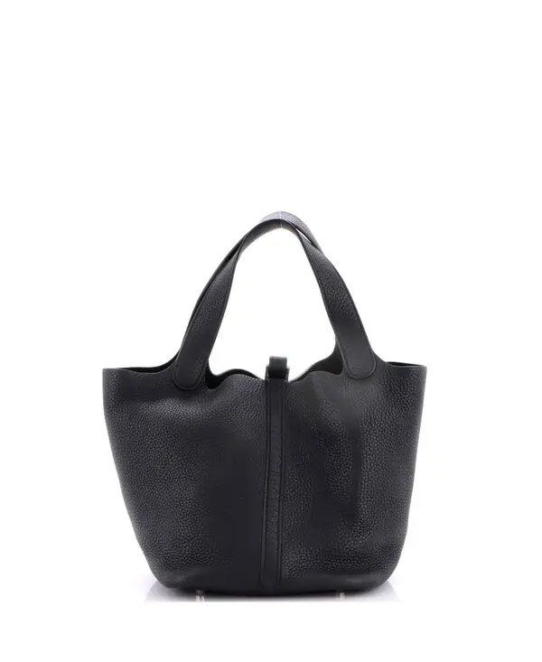 Hermès Mm Picotin Lock Bag Clemence - Black