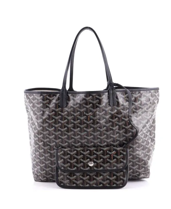 Goyard Pm Saint Louis Coated Canvas Tote - Black