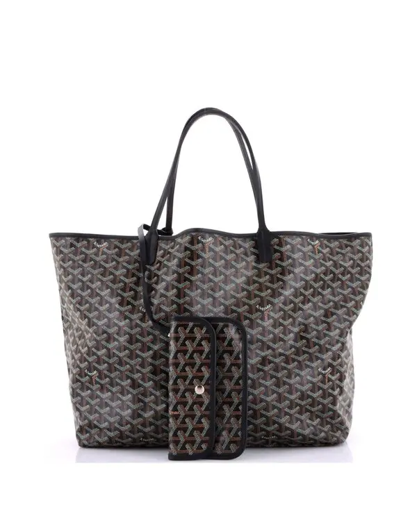 Goyard Gm Saint Louis Tote Coated Canvas - Black