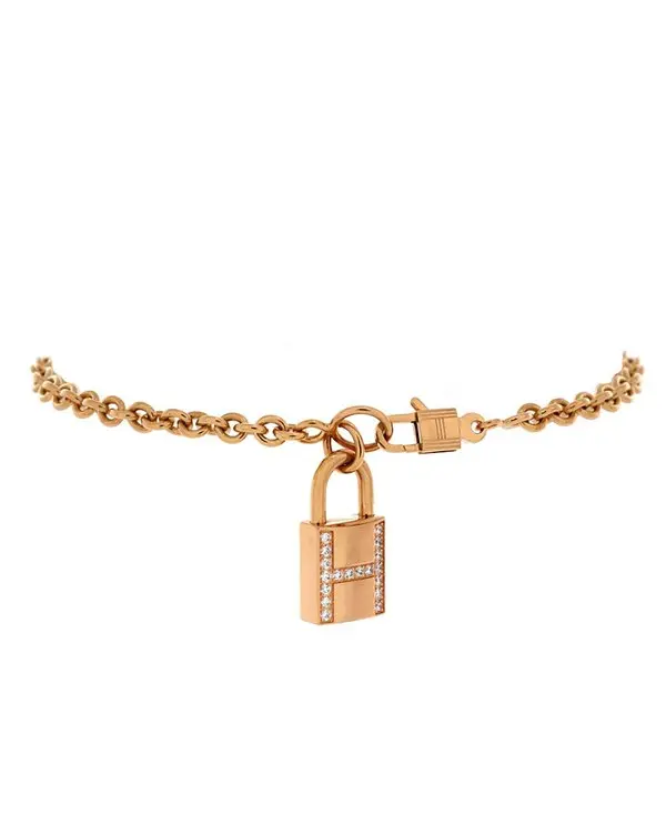 Hermès Amulettes Cadenas Pendant Bracelet - Pink
