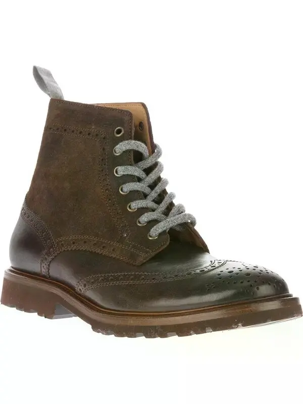 Brunello Cucinelli Lace-up Leather Ankle Boots