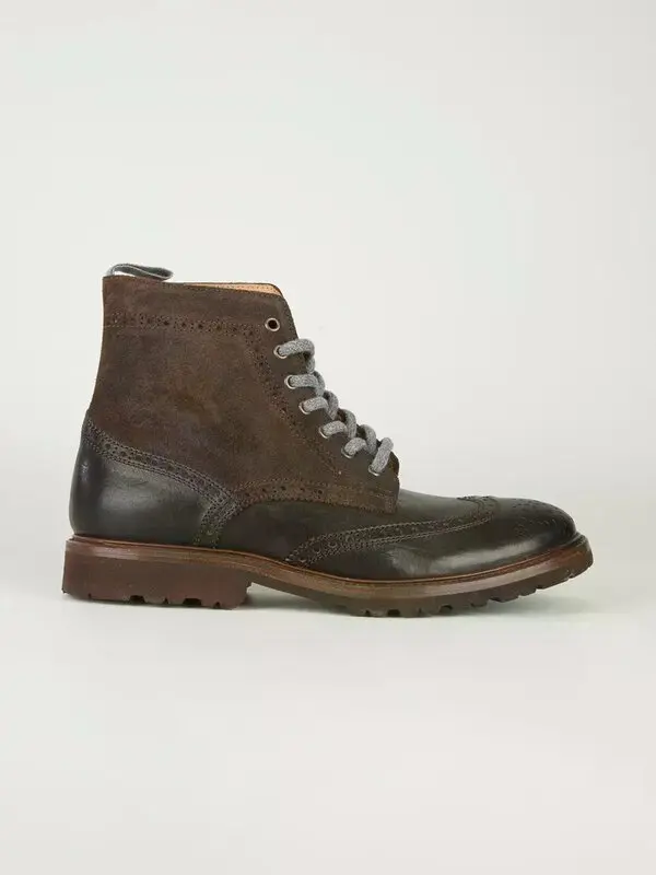 Brunello Cucinelli Lace-up Leather Ankle Boots