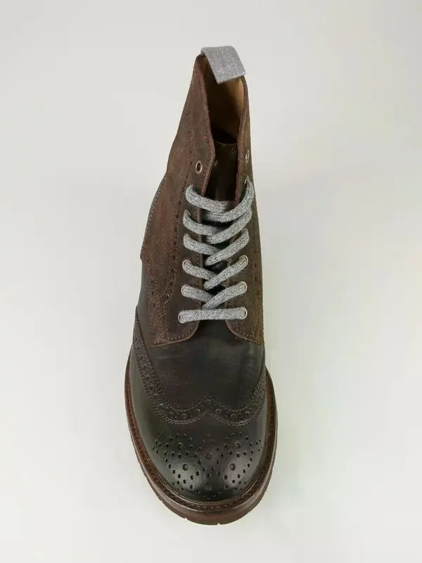 Brunello Cucinelli Lace-up Leather Ankle Boots