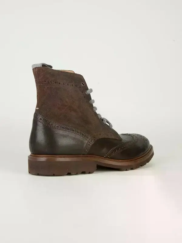 Brunello Cucinelli Lace-up Leather Ankle Boots