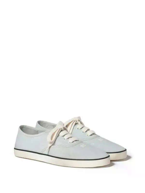 Miu Miu Embroidered Logo Drill Sneakers - Blue