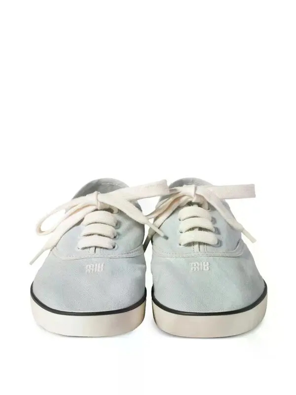 Miu Miu Embroidered Logo Drill Sneakers - Blue