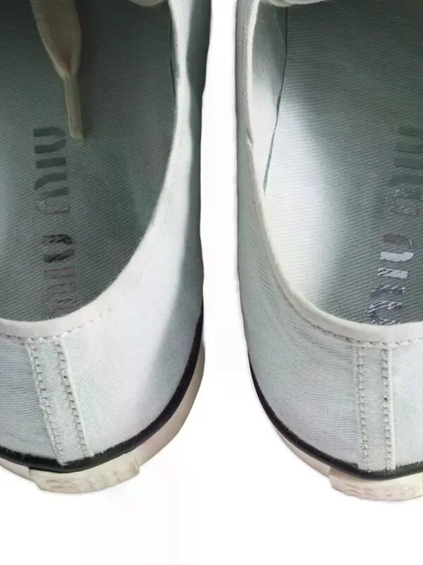 Miu Miu Embroidered Logo Drill Sneakers - Blue