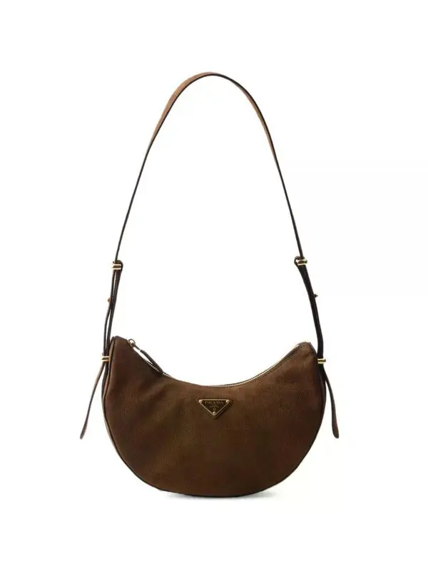 Prada Arqué Small Nubuck Leather Bag - Brown