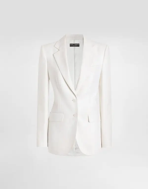 Dolce & Gabbana Single-breasted Cashmere Jacket - White