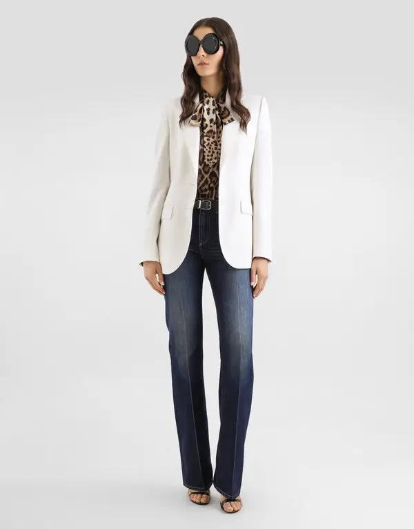 Dolce & Gabbana Single-breasted Cashmere Jacket - White