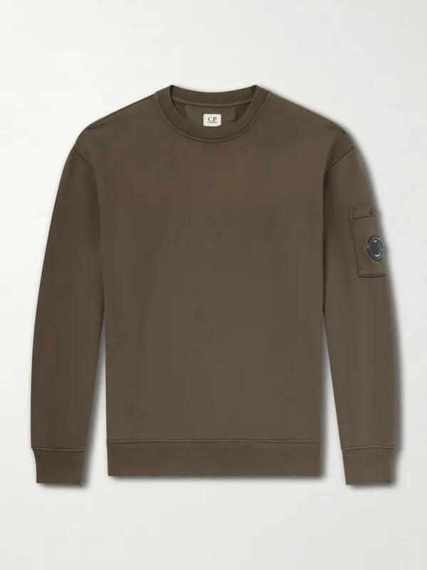 C.P. COMPANY Cotton-jersey Sweatshirt With Logo Applique - Brown
