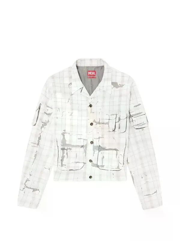 DIESEL® D-valen Check-pattern Shirt Jacket