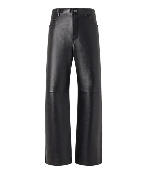 Celine Straight-leg Leather Trousers