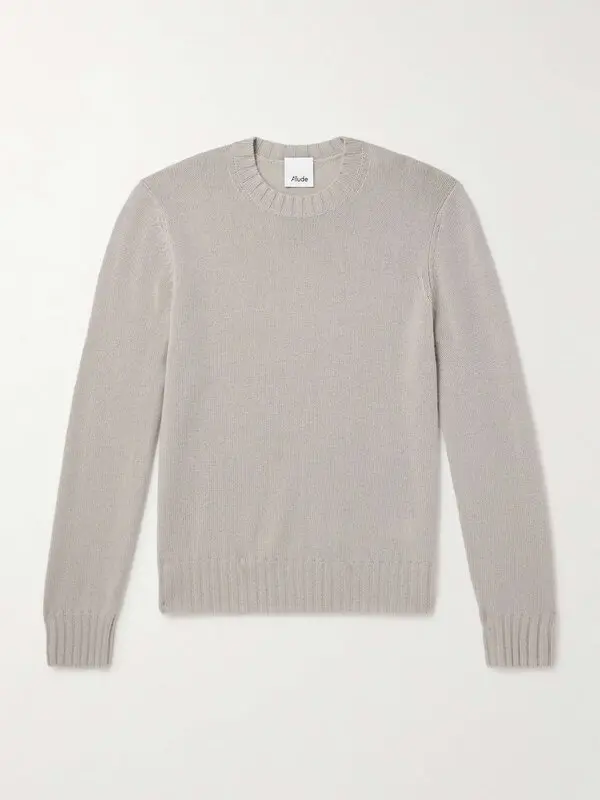 ALLUDE Wool And Cashmere Blend Crewneck Sweater
