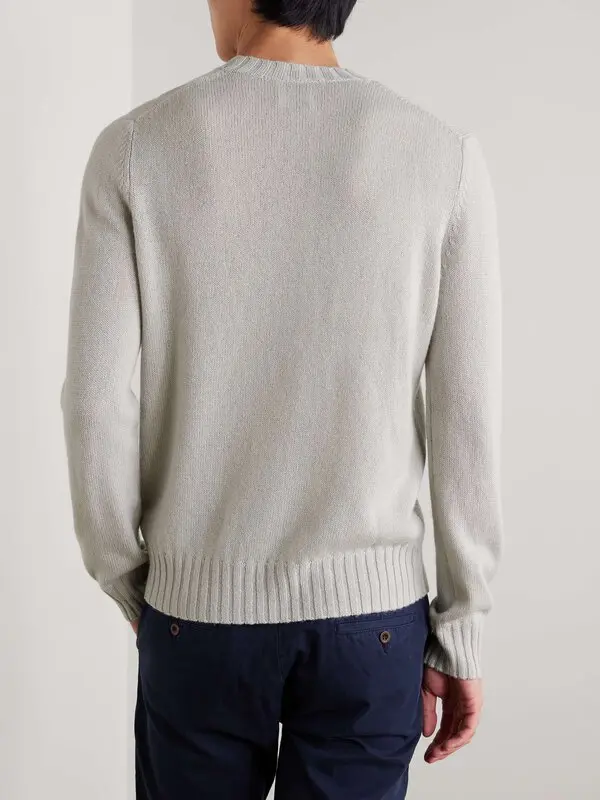 ALLUDE Wool And Cashmere Blend Crewneck Sweater