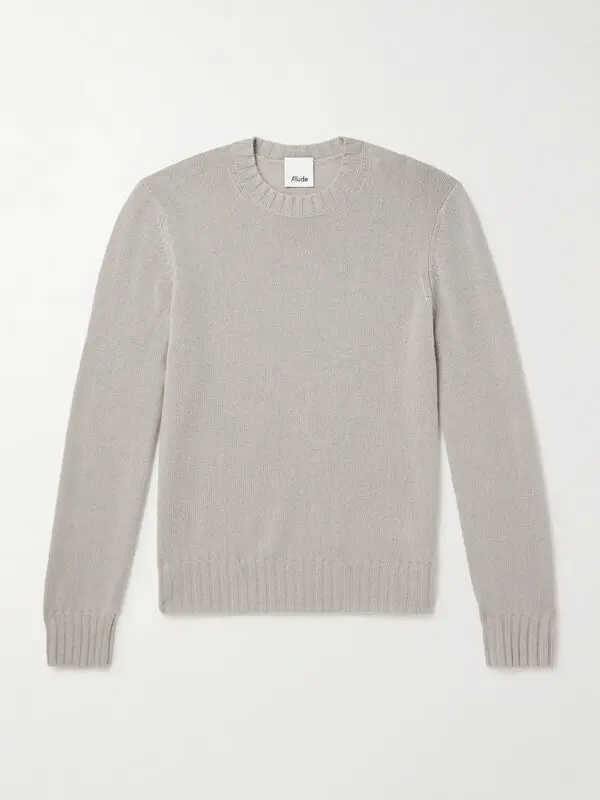 ALLUDE Wool And Cashmere-blend Crewneck Sweater - Neutrals