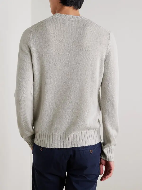 ALLUDE Wool And Cashmere-blend Crewneck Sweater - Neutrals