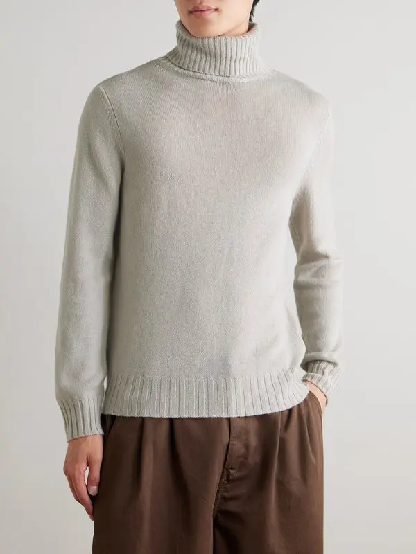 ALLUDE Virgin Wool And Cashmere-blend Rollneck Sweater - Neutrals