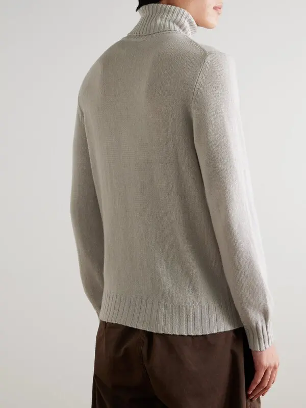 ALLUDE Virgin Wool And Cashmere-blend Rollneck Sweater - Neutrals
