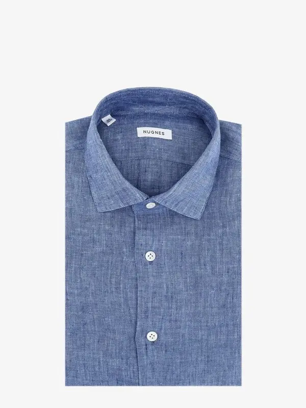 NUGNES 1920 Linen Shirt - Blue