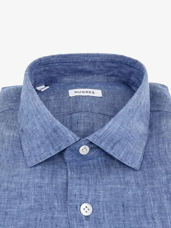 NUGNES 1920 Linen Shirt - Blue
