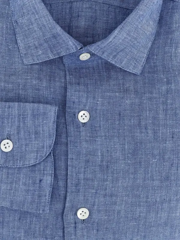 NUGNES 1920 Linen Shirt - Blue