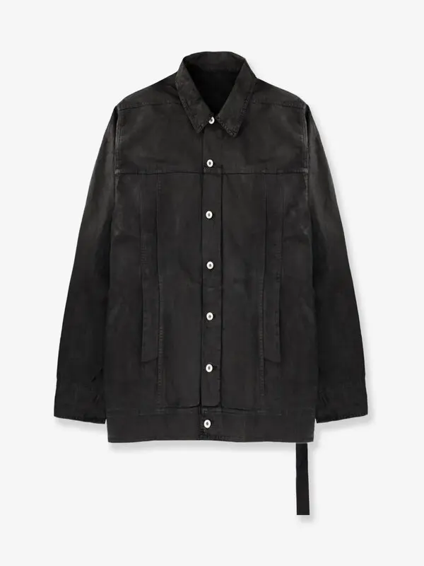 Rick Owens Waxed Denim Jacket - Black