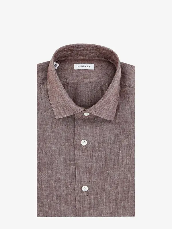 NUGNES 1920 Linen Shirt - Brown