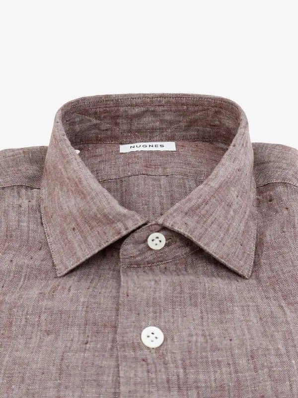 NUGNES 1920 Linen Shirt - Brown