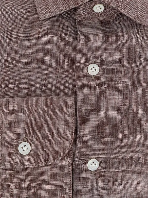 NUGNES 1920 Linen Shirt - Brown