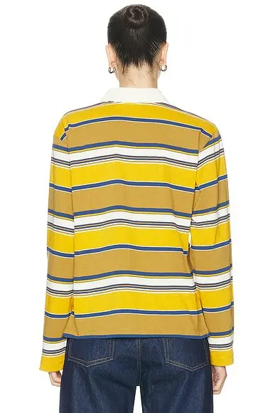 GRLFRND Long Sleeve Polo Shirt - Multi Stripe