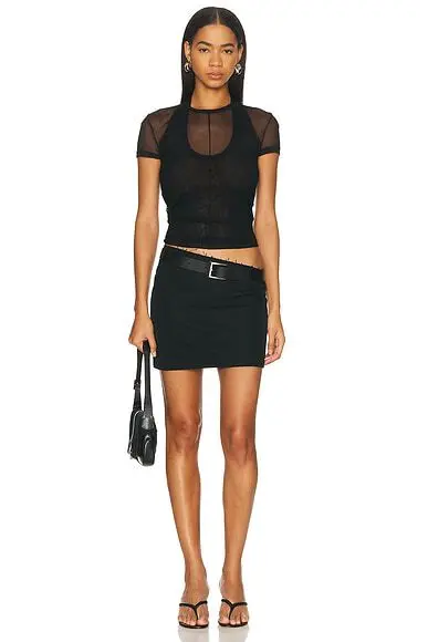 Helmut Lang Mesh Layered Tee