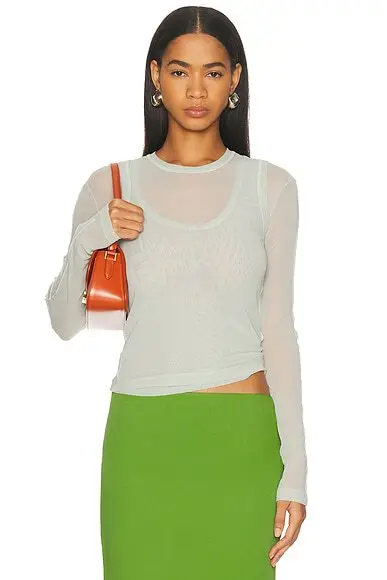 Helmut Lang Mesh Layered Long Sleeve Top