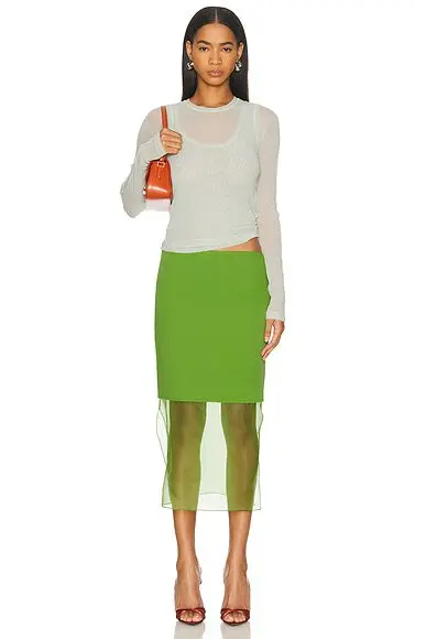 Helmut Lang Mesh Layered Long Sleeve Top