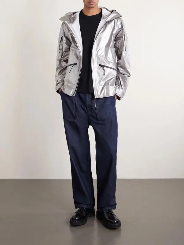 C.P. COMPANY Metropolis Metallic Shell Hooded Jacket - Silver