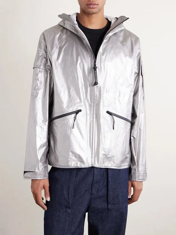 C.P. COMPANY Metropolis Metallic Shell Hooded Jacket - Silver