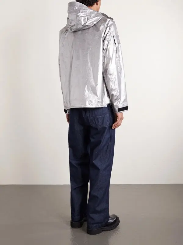 C.P. COMPANY Metropolis Metallic Shell Hooded Jacket - Silver