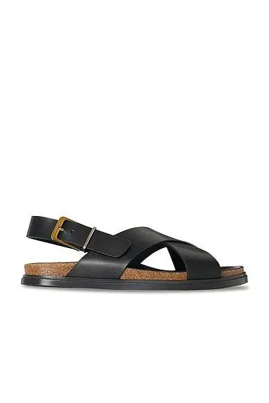 THE ROW Buckled Slingback Sandal - Black