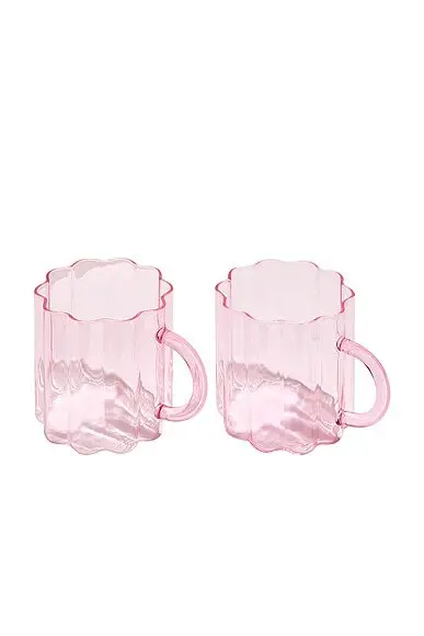 FAZEEK Wave Mugs Set Of 2 - Pink